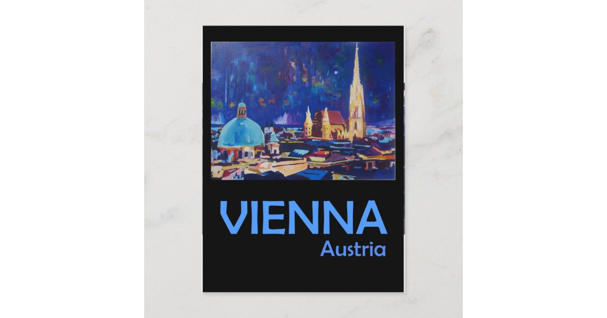 Vienna Austria Retro Poster Postcard | Zazzle