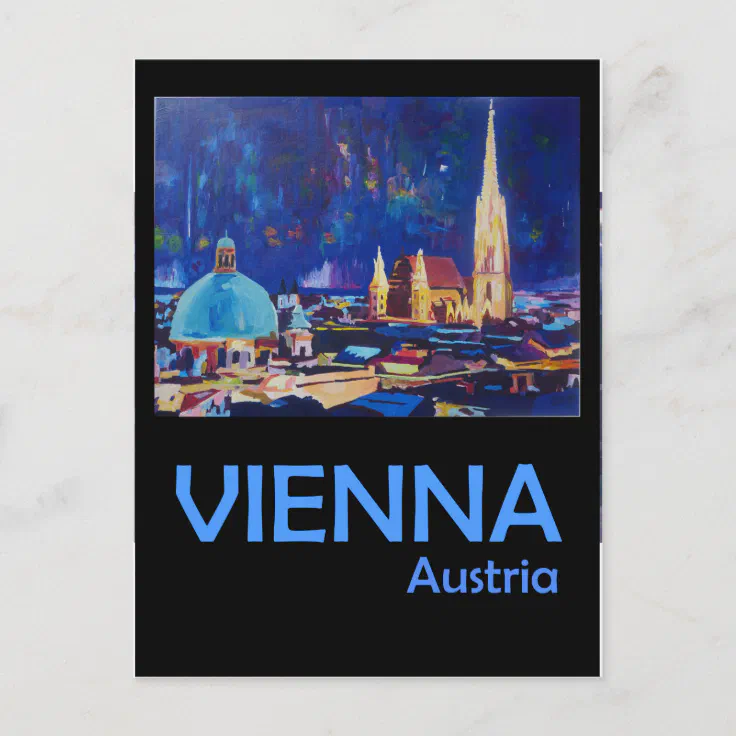 Vienna Austria Retro Poster Postcard | Zazzle