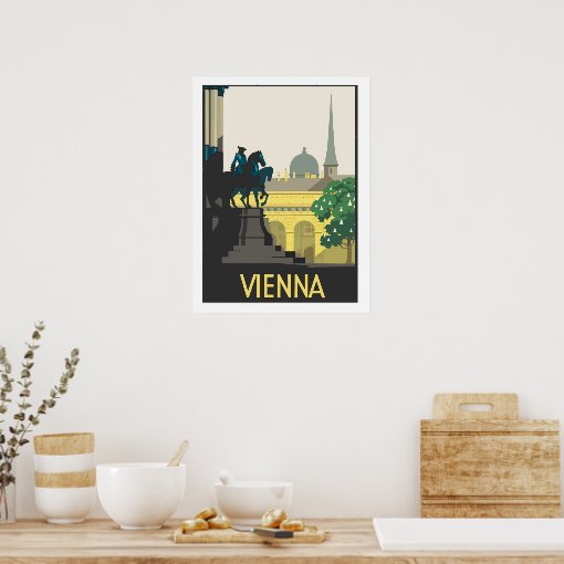 Vienna, illustration, vintage travel poster | Zazzle