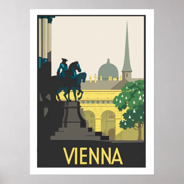 Vienna, illustration, vintage travel poster | Zazzle