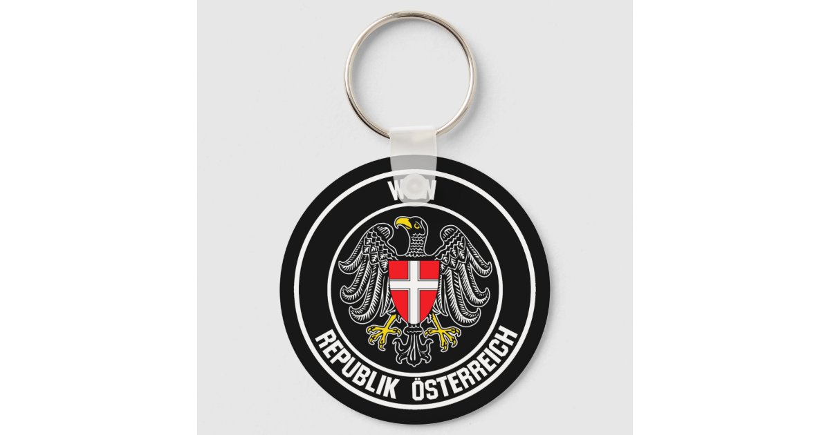 Vienna Round Emblem Keychain | Zazzle