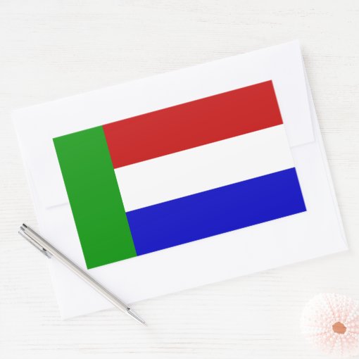 Vierkleur Rectangular Sticker | Zazzle