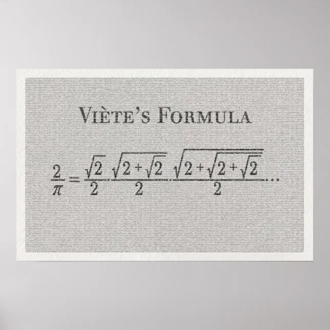 Viète's Pi Formula - Math Poster | Zazzle