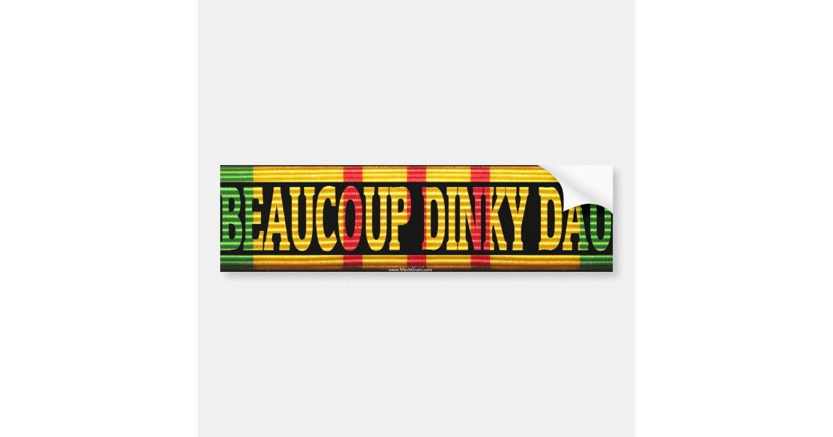 Vietnam Beaucoup Dinky Dau Ribbon Sticker | Zazzle