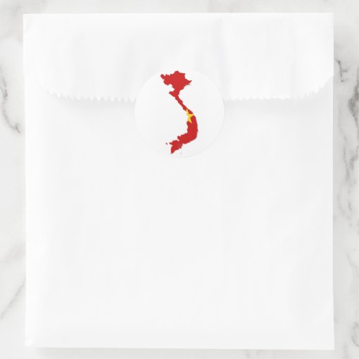 vietnam country flag map classic round sticker | Zazzle