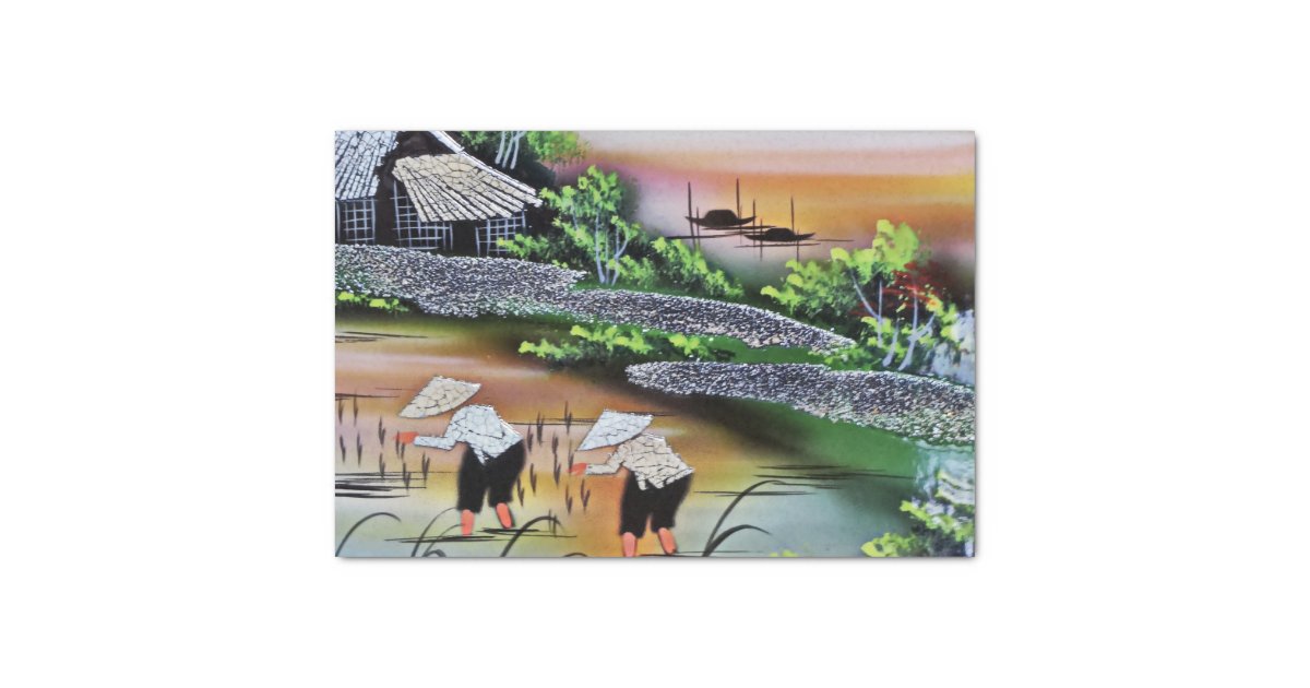 Vietnam Landscape Rice Fields Tissue Decoupage Tissue Paper | Zazzle