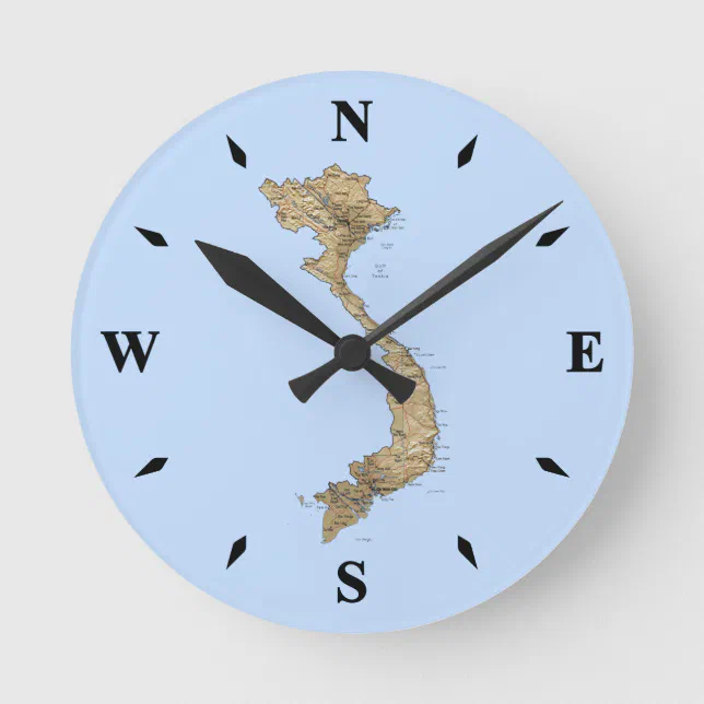 Vietnam Map Clock | Zazzle