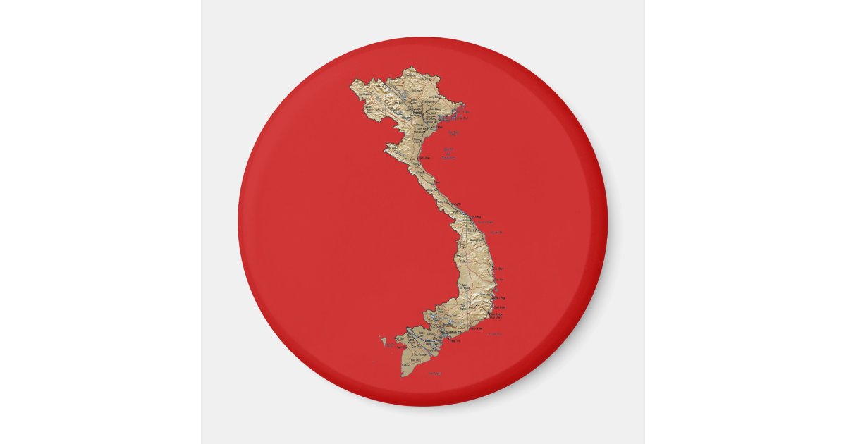 Vietnam Map Magnet | Zazzle