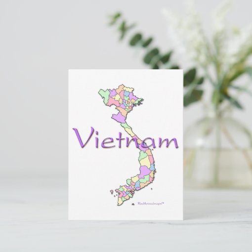 Vietnam Map Postcard | Zazzle