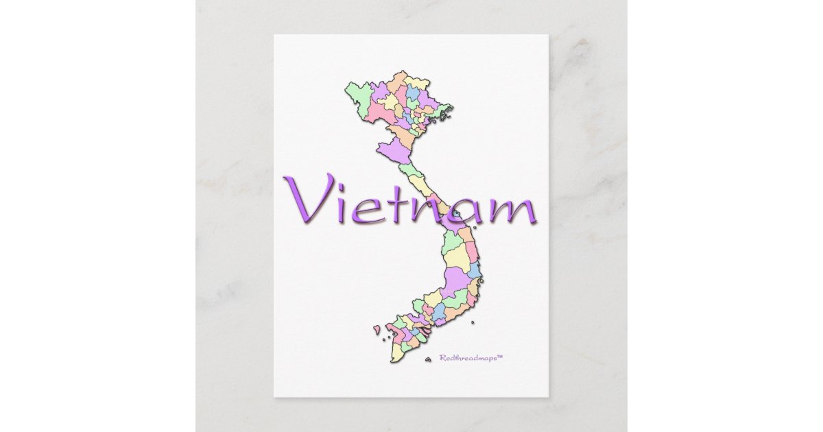 Vietnam Map Postcard | Zazzle