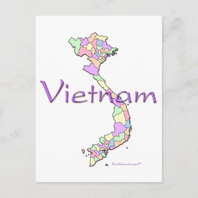 Vietnam Map Postcard | Zazzle