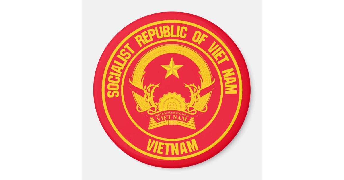 Vietnam Round Emblem Magnet | Zazzle