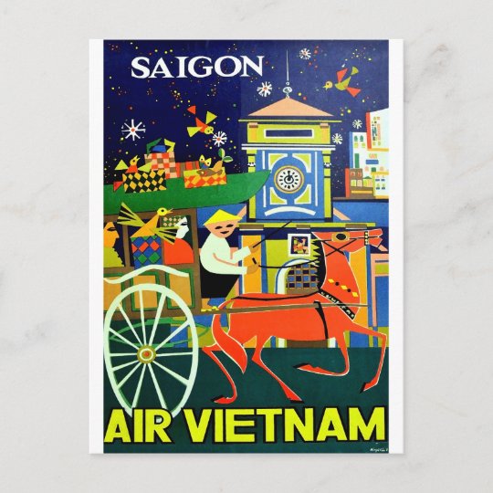 Vietnam, Saigon, Ho chi Minh, city, vintage travel Postcard | Zazzle.com