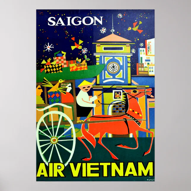 Vietnam, Saigon, Ho chi Minh, city, vintage travel Poster | Zazzle