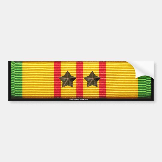 Vietnam Service Ribbon - 2 Campaign Stars Bumper Sticker | Zazzle.com