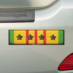 Vietnam Service Ribbon - 4 Campaign Stars Bumper Sticker | Zazzle