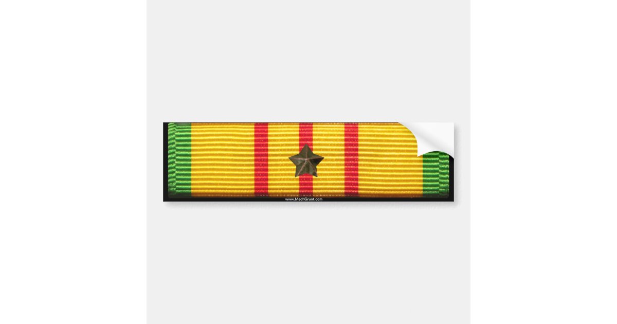 Vietnam Service Ribbon - Campaign Star Bumper Sticker | Zazzle