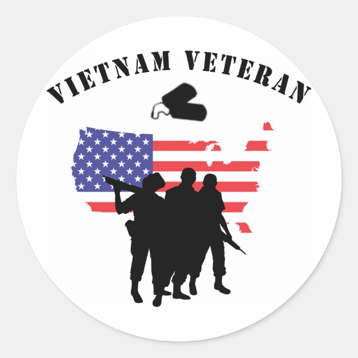 Vietnam Veteran Classic Round Sticker | Zazzle