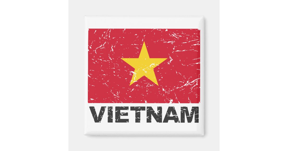 Vietnam Vintage Flag Magnet | Zazzle