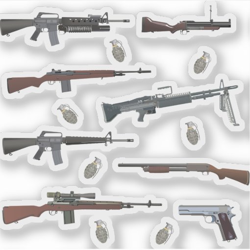Vietnam War American Weapons Sticker | Zazzle