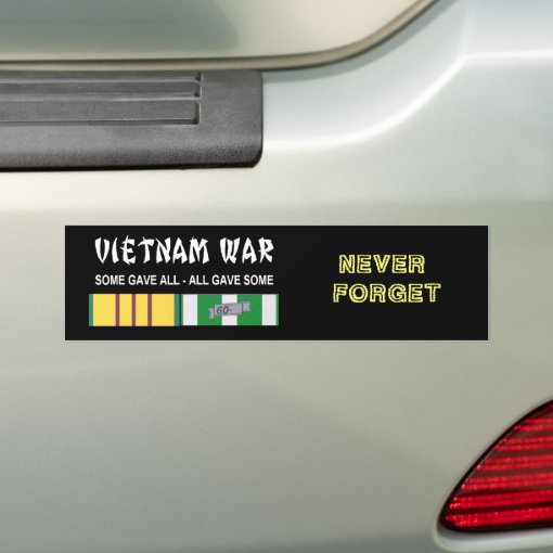 VIETNAM WAR VET NEVER FORGET BUMPER STICKER | Zazzle
