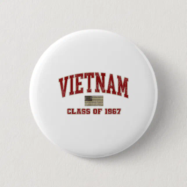 Vietnam War Veteran Shirt Military Cl Of 1967 Button | Zazzle