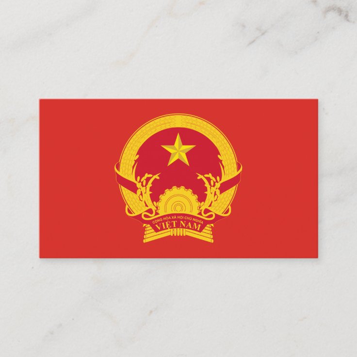 Vietnamese Emblem, Flag of Vietnam Business Card | Zazzle