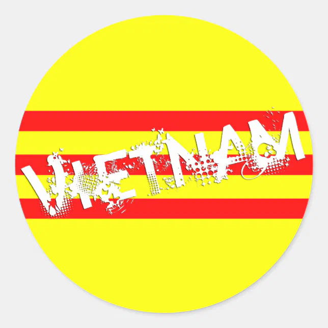 Vietnamese Flag (round stickers) Classic Round Sticker | Zazzle