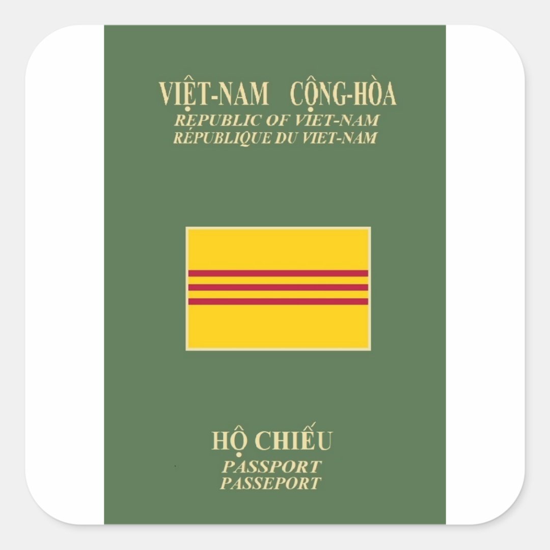 Vietnamese Passport - Flag of South Vietnam Square Sticker | Zazzle