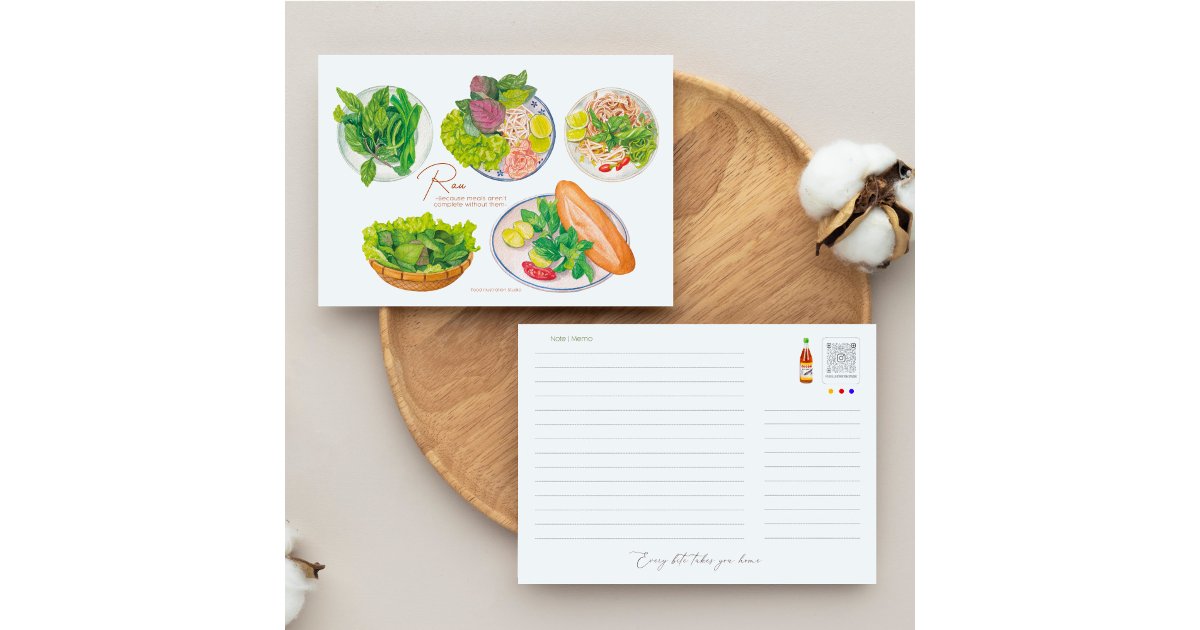 Vietnamese Side Dishes Vegetable Postcard | Zazzle