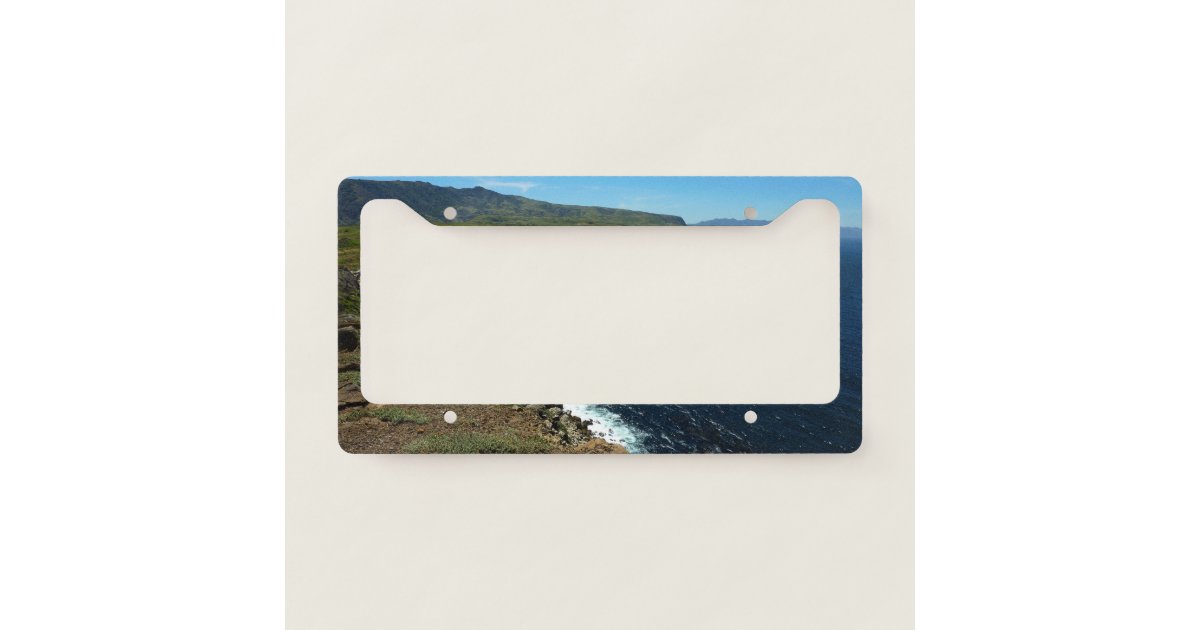 View from Santa Cruz Island in Channel Islands License Plate Frame | Zazzle