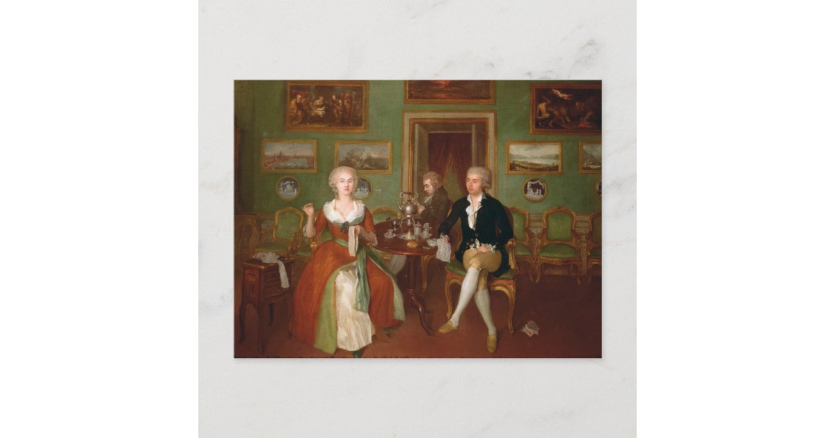 View of a drawing room, 1780 postcard | Zazzle
