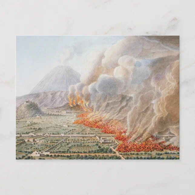 View of an eruption of Mt. Vesuvius which began on Postcard | Zazzle