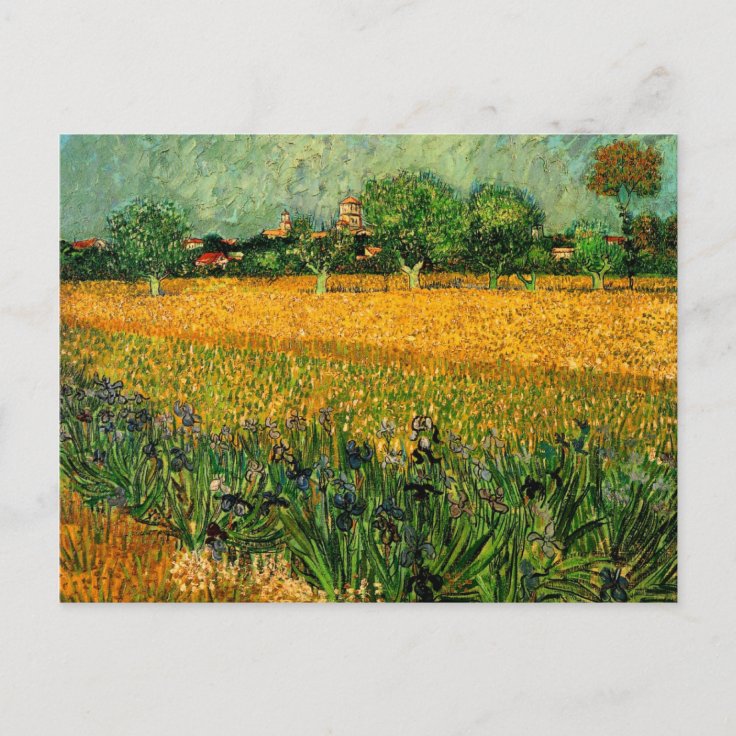 View of Arles with Irises by Vincent van Gogh Postcard | Zazzle