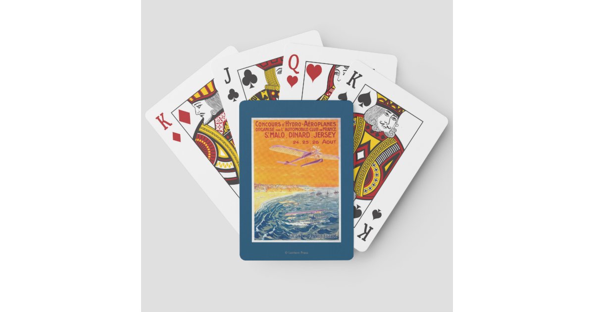 View of Float Planes in Air and Water Poster Poker Cards | Zazzle
