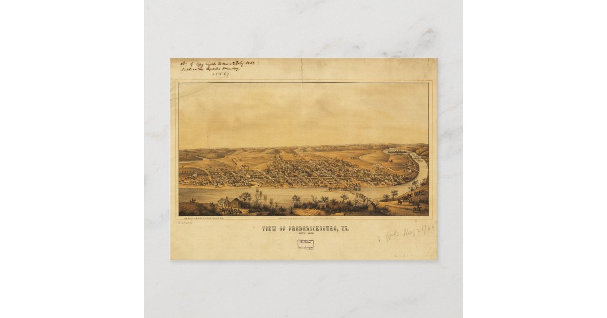 View of Fredericksburg, Virginia (Nov. 1862) Postcard | Zazzle