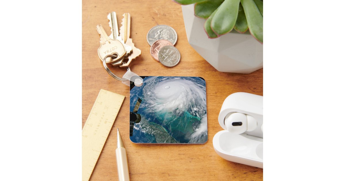 View Of Hurricane Dorian. Keychain | Zazzle