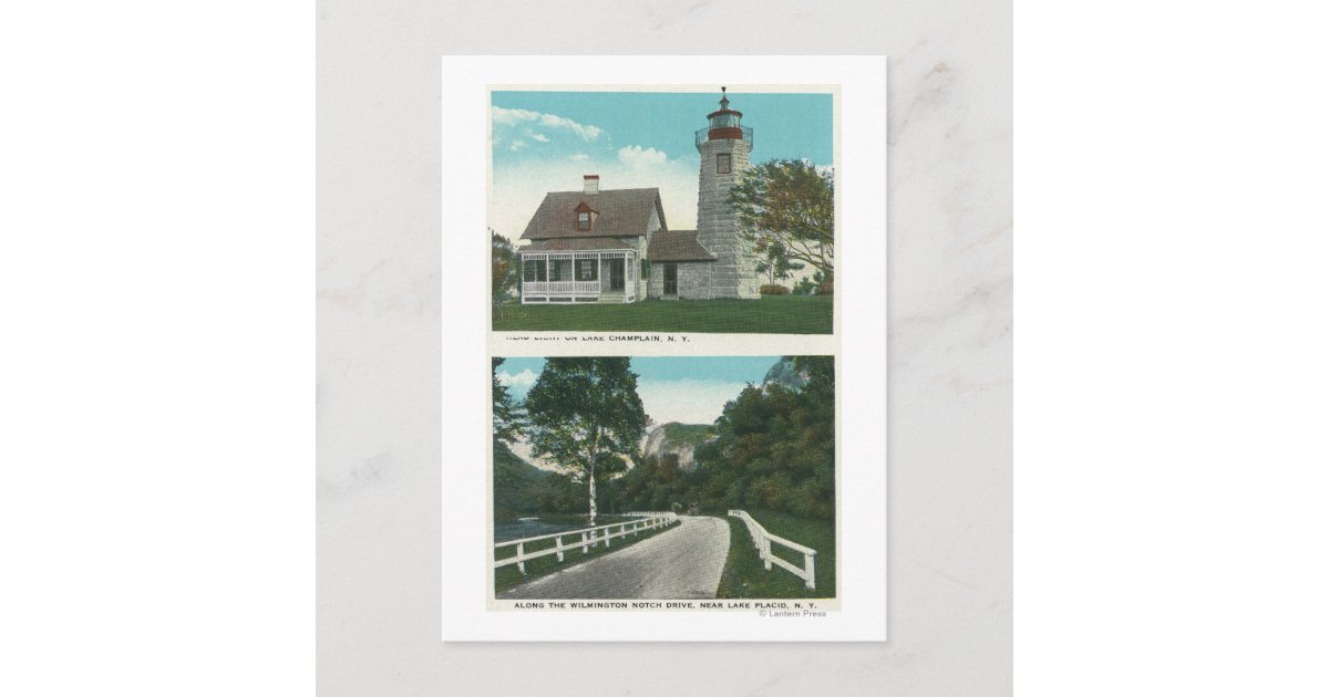 View of Lake Champlain Lighthouse Postcard | Zazzle