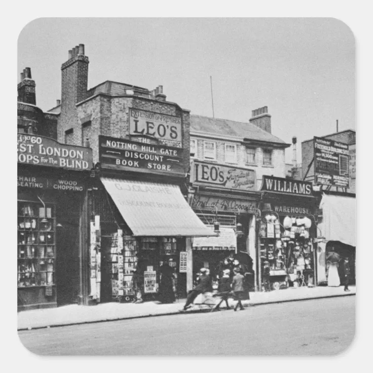 View of Notting Hill Gate, c.1913 Square Sticker | Zazzle