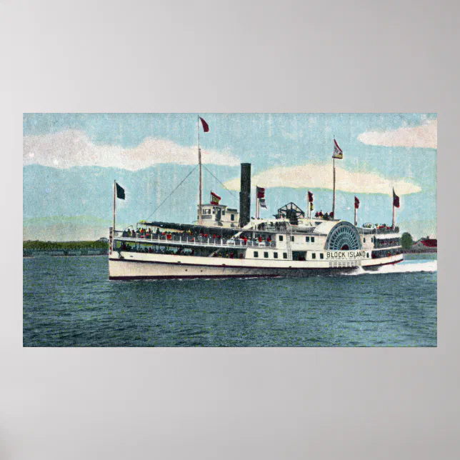 View of the Block Island Ferry Poster | Zazzle