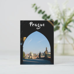 View of the Charles bridge in Prague Postcard | Zazzle