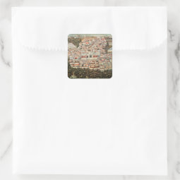 View of the city of Damascus Square Sticker | Zazzle
