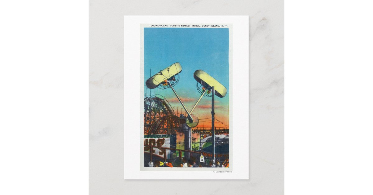 View of the Loop-o-Plane Ride # 1 Postcard | Zazzle