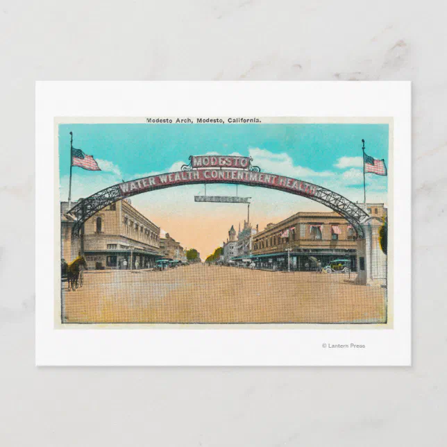 View of the Modesto Welcoming ArchModesto, CA Postcard | Zazzle