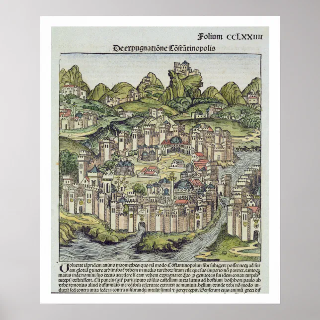View of the walled city of Constantinople, from th Poster | Zazzle