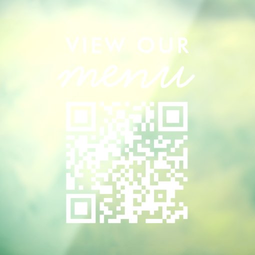 View Our Menu QR Code Menu Window Cling | Zazzle
