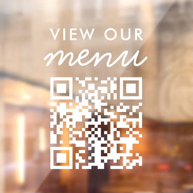 View Our Menu QR Code Menu Window Cling | Zazzle