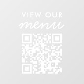 View Our Menu QR Code Menu Window Cling | Zazzle