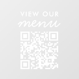 View Our Menu QR Code Menu Window Cling | Zazzle
