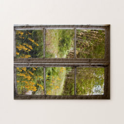 View through old window jigsaw puzzle | Zazzle